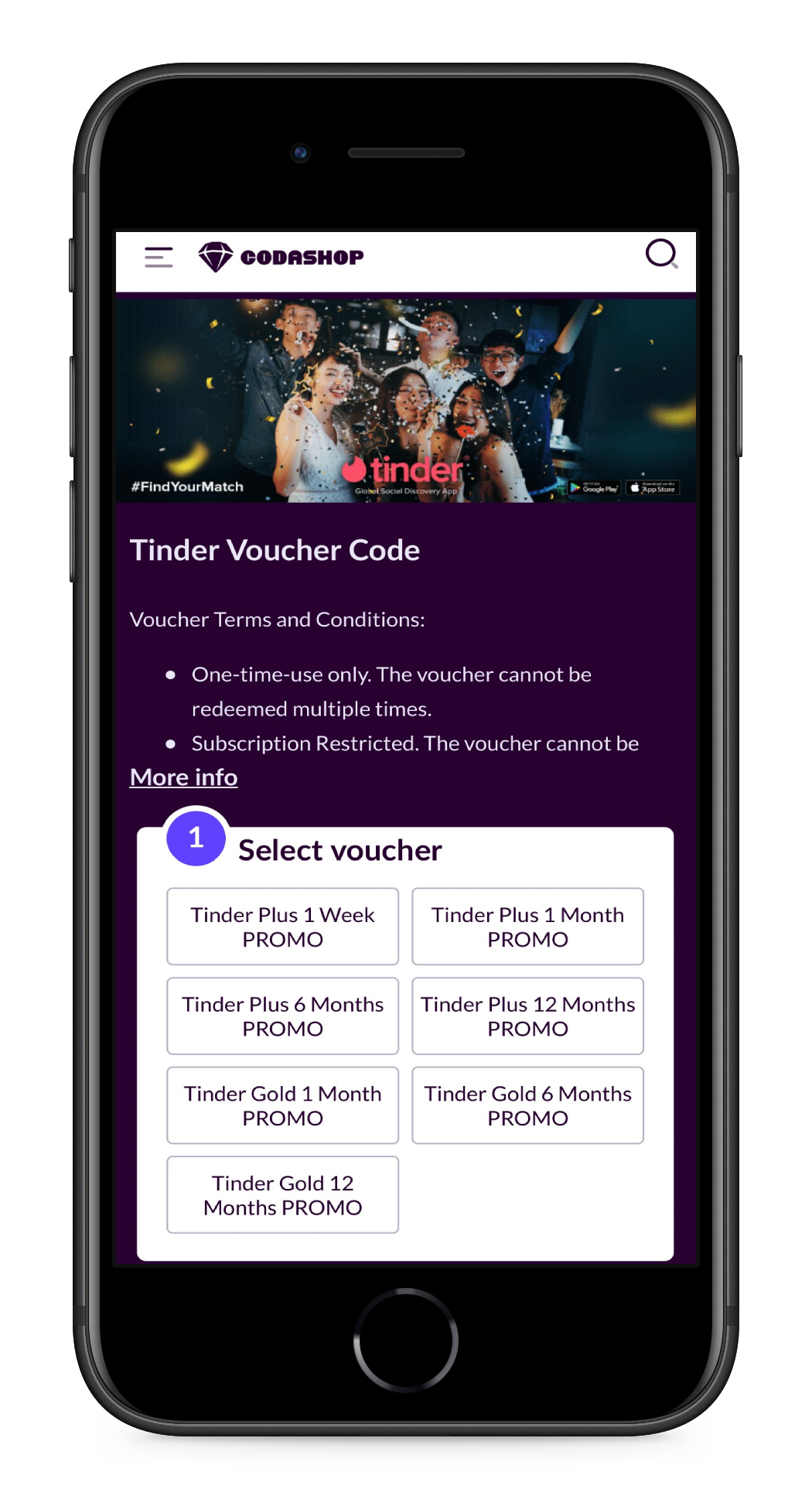 Guide to Purchase and Redeem Tinder Voucher – Codashop India